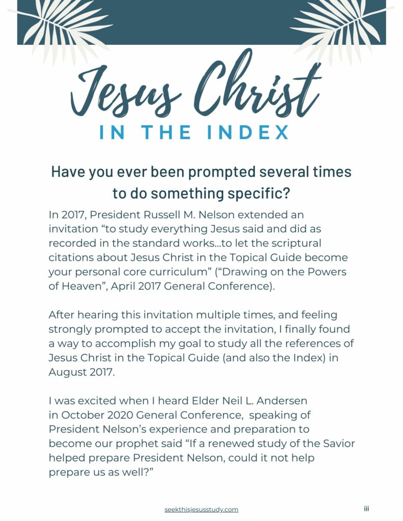 A Study of Jesus Christ in the LDS Index - Seek This Jesus Study