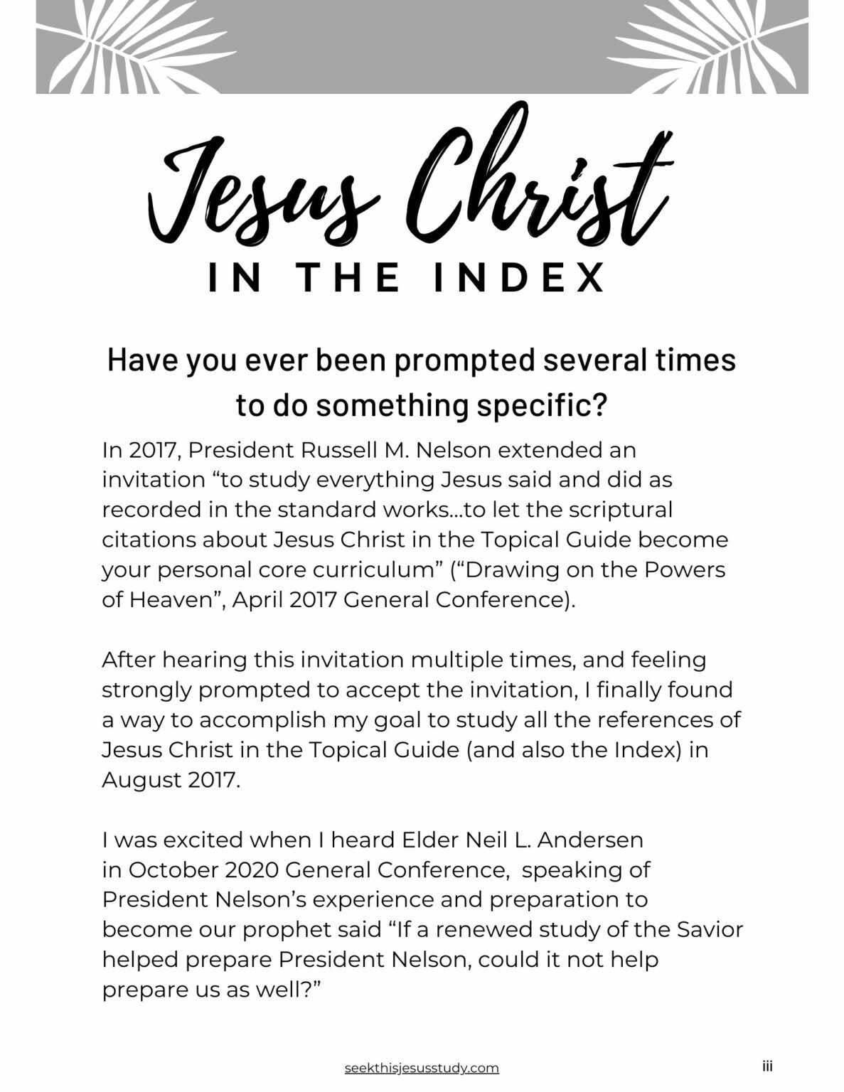 A Study of Jesus Christ in the LDS Index - Seek This Jesus Study