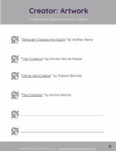 CREATOR – “Believe On My Name” (PDF) Printable LDS Study Guide - Seek ...