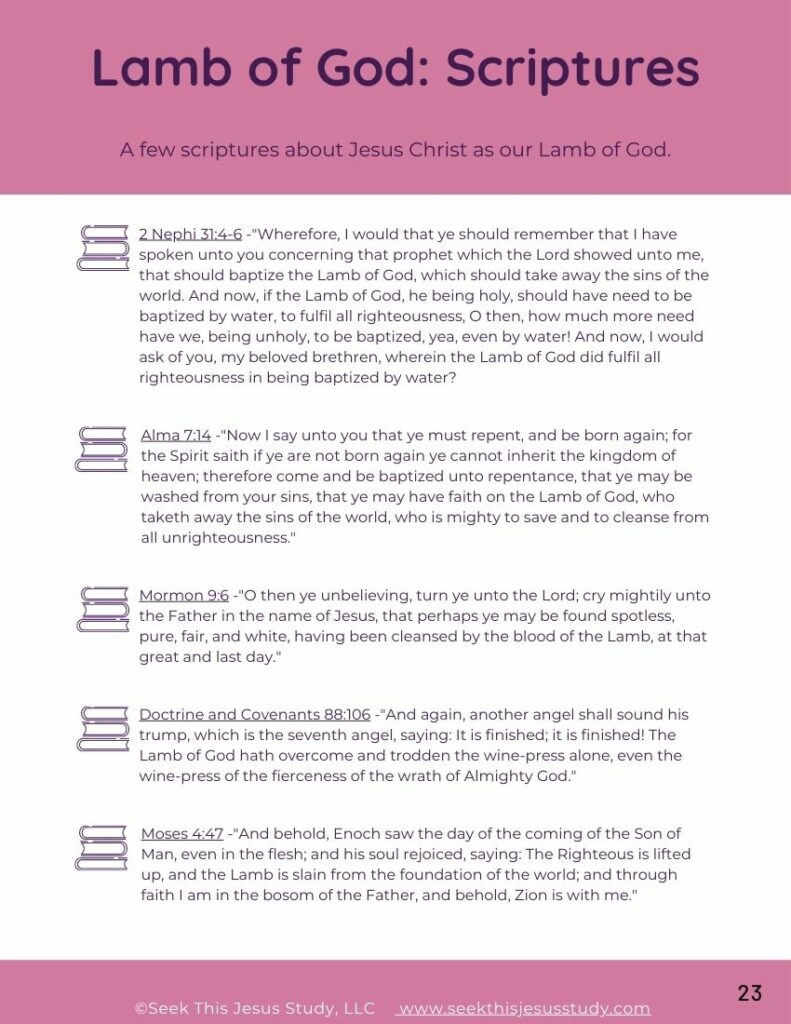LAMB OF GOD – “Believe On My Name” (PDF) Printable LDS Study Guide ...