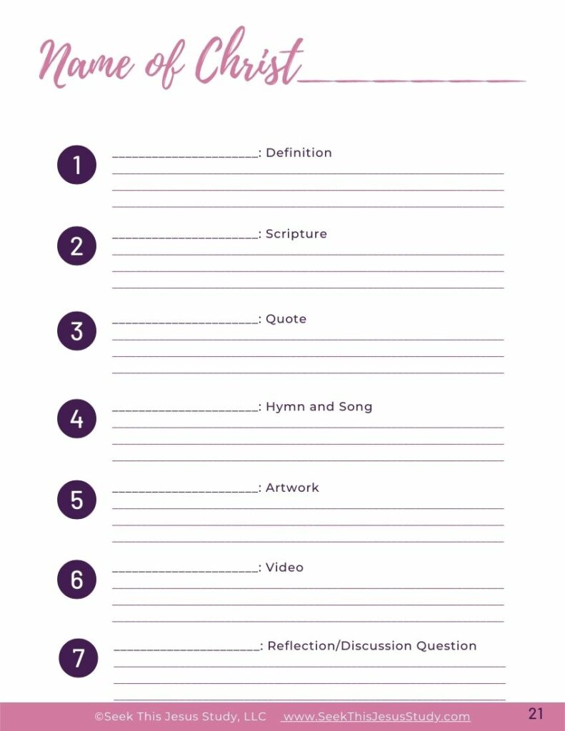 8 Names of Christ BIBLE Devotionals - Seek This Jesus Study