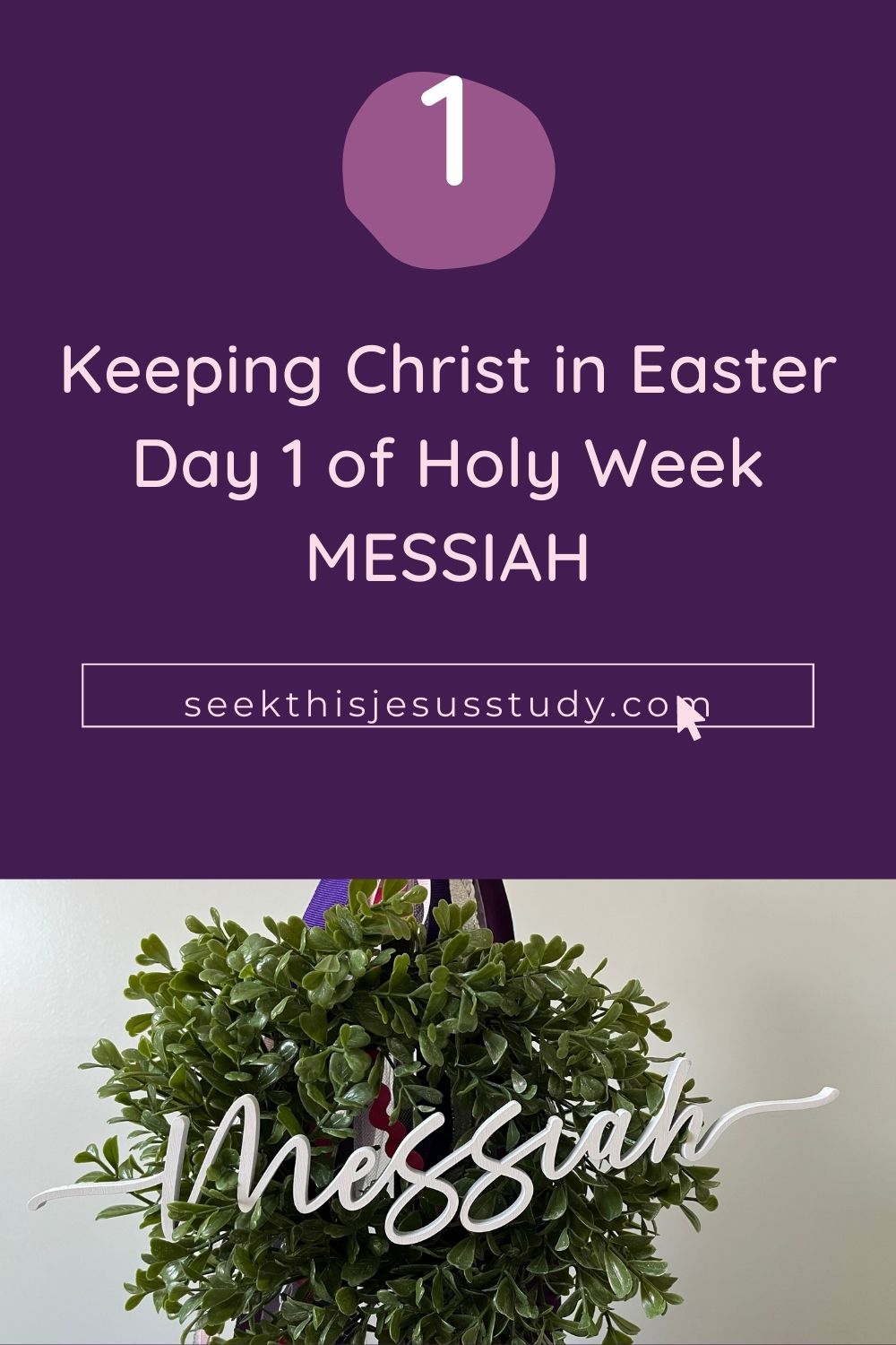 Keeping Christ in Easter: Day 1 of Holy Week- Messiah - Seek This Jesus ...