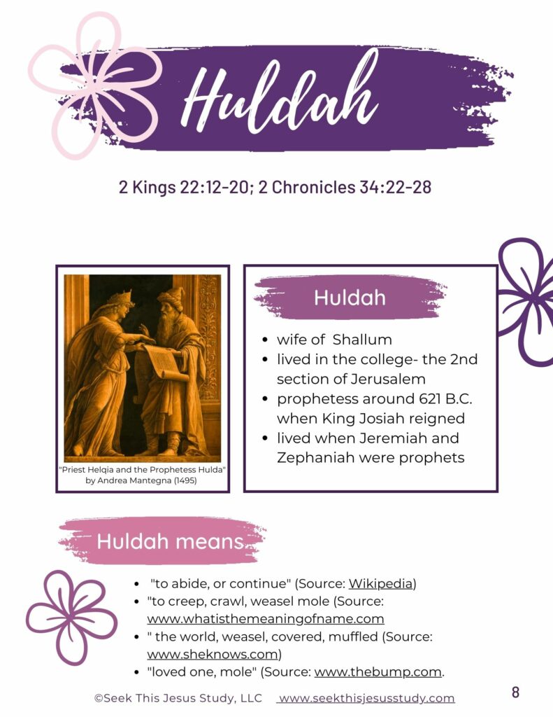 Huldah: Faithful Women of the Old Testament Study Guide - Seek This ...