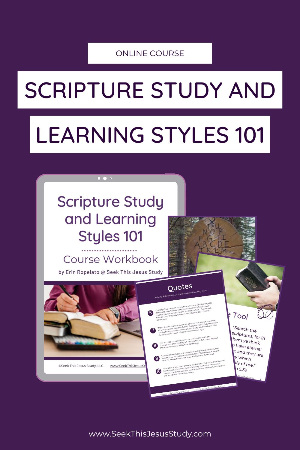 COURSE -Scripture Study and Learning Styles 101 - Seek This Jesus Study