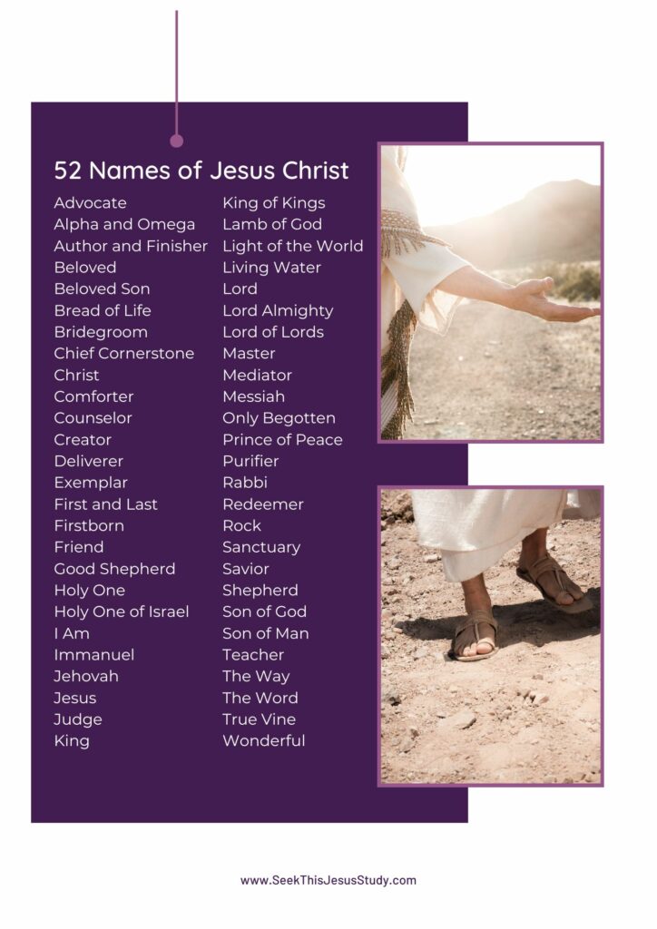 COURSE -Coming Unto Christ Through His Many Names: 52 Names of Jesus ...