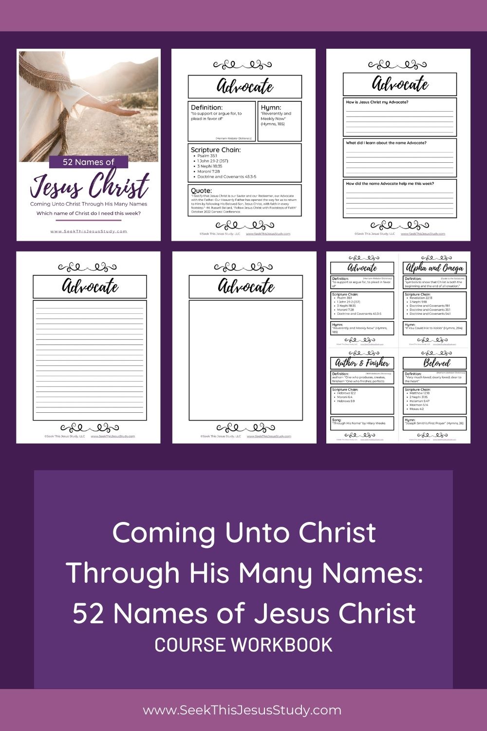COURSE -Coming Unto Christ Through His Many Names: 52 Names of Jesus ...