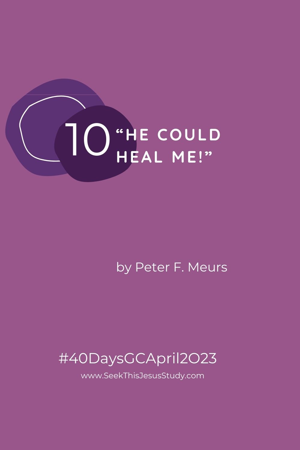 “He Could Heal Me!” by Peter F. Meurs - Seek This Jesus Study