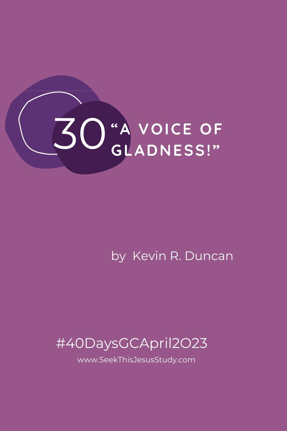 “A Voice of Gladness” by Kevin R. Duncan - Seek This Jesus Study