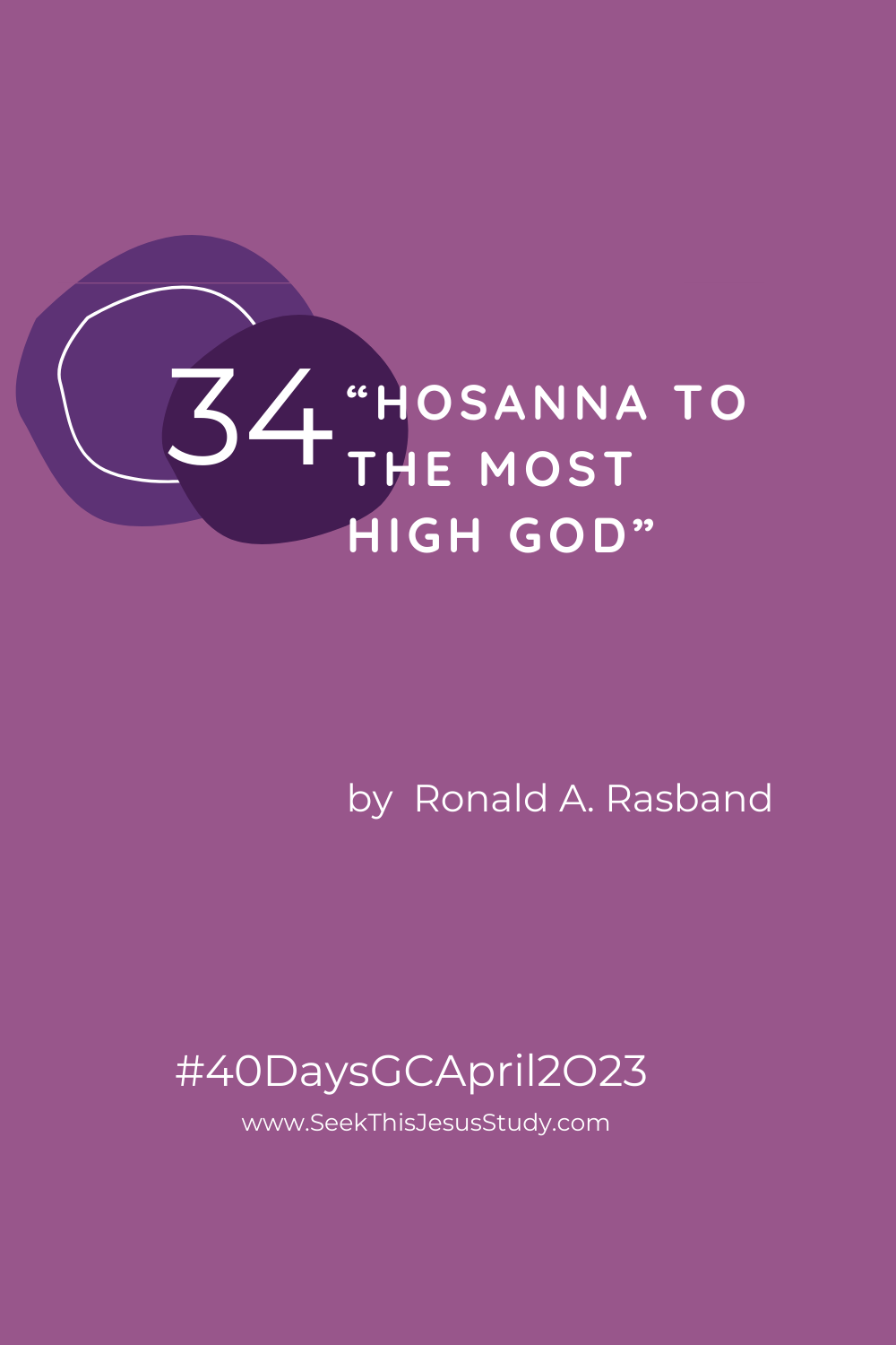 “Hosanna to the Most High God” by Ronald A. Rasband - Seek This Jesus Study