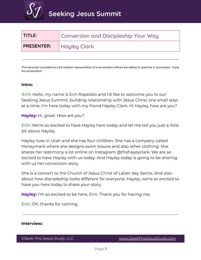 SUMMIT: Spring 2024 Seeking Jesus VIP Access - Seek This Jesus Study