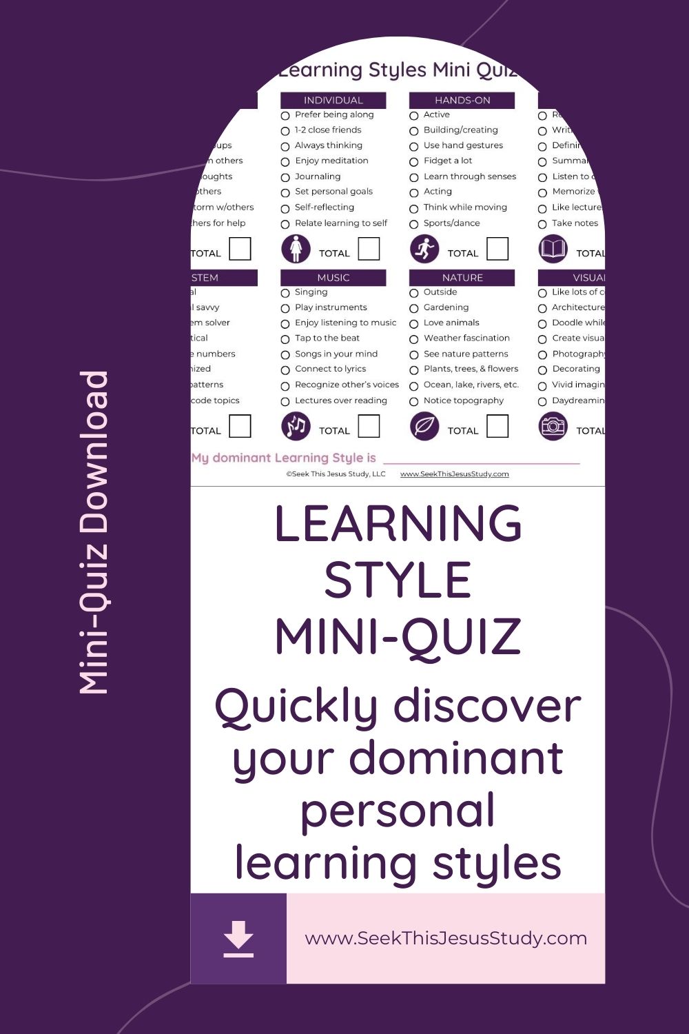 Learning Styles Mini Quiz - Seek This Jesus Study