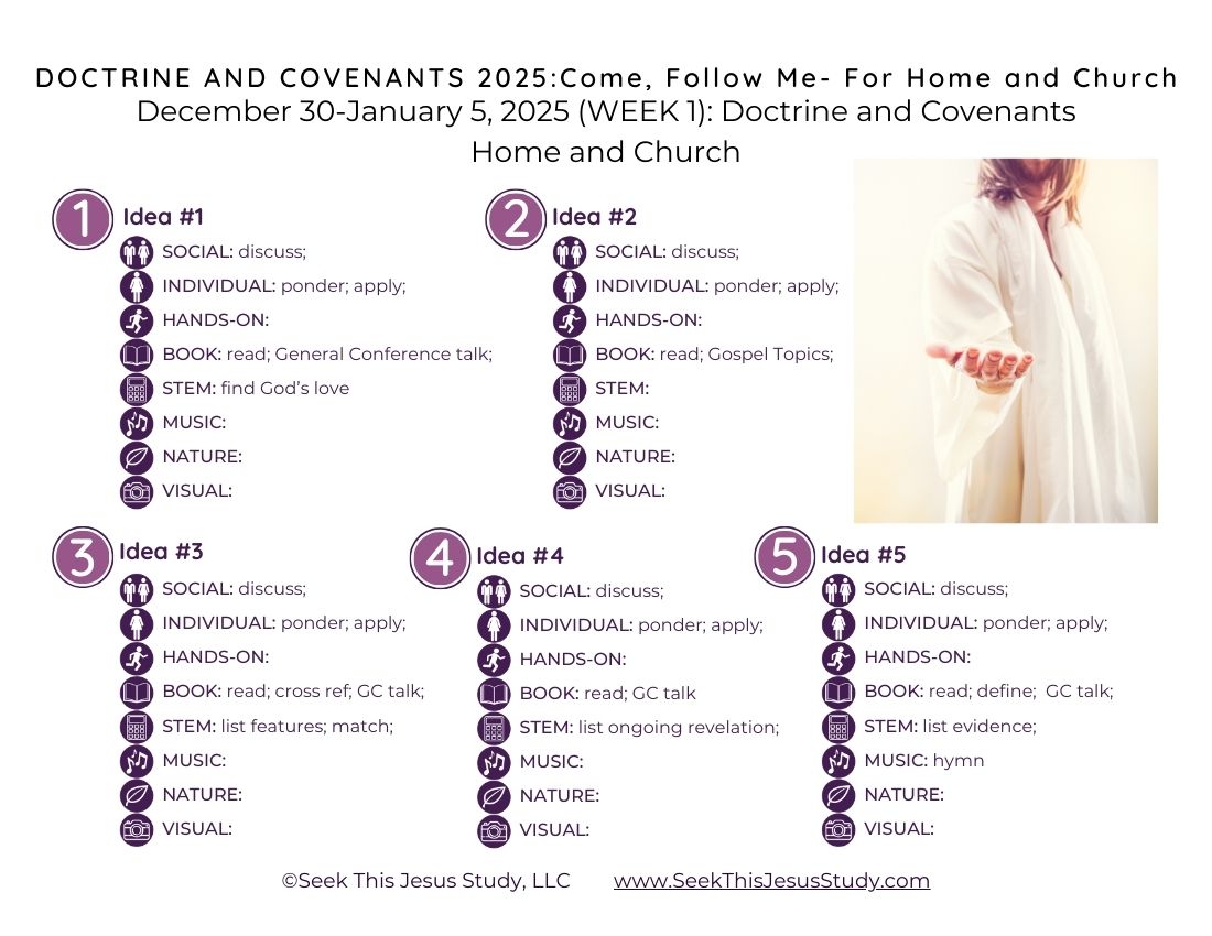Doctrine and Covenants 2025 “Come, Follow Me” and Learning Styles Weekly Guides - Seek This ...
